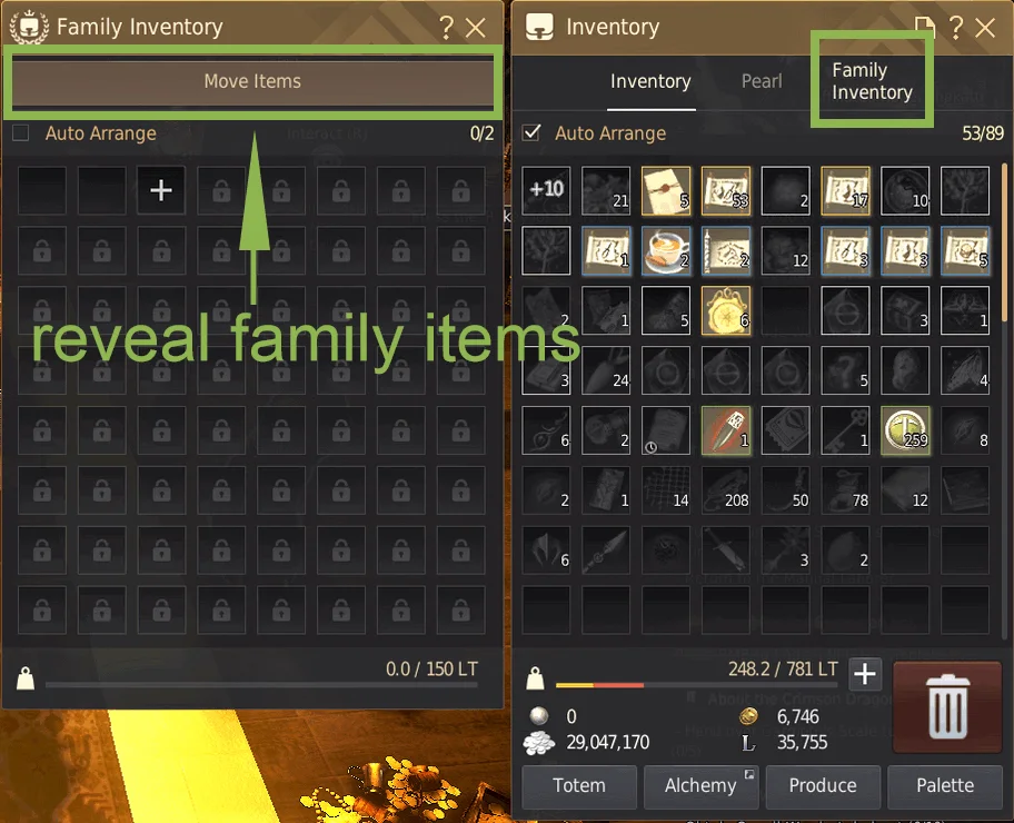 BDO Inventory via Quests, Loyalties, Pearl Shop | GrumpyG