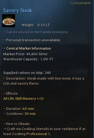 BDO Life Mastery Buffs & Item List | GrumpyG